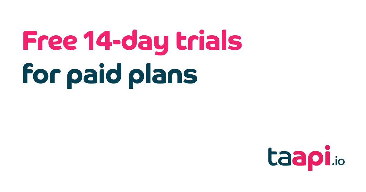 Free 14-day trials for paid plans – TAAPI.IO