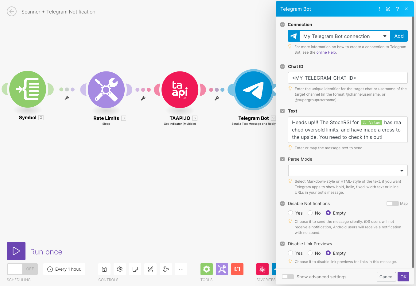 TAAPI.IO + Make — Build a Crypto Scanner & Telegram Alerts
