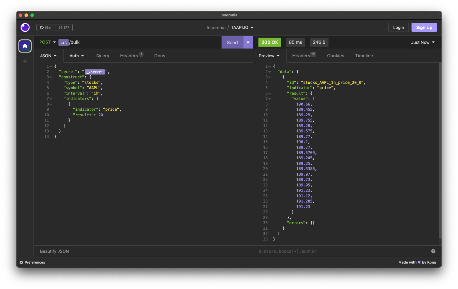 Realtime stock prices API | #1 REST API | TAAPI.io